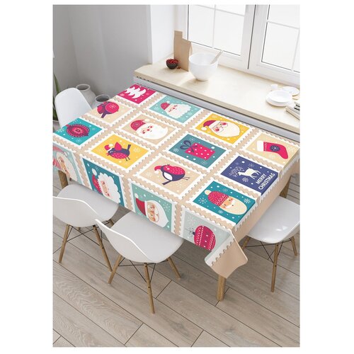 Скатерть прямоугольная на кухонный стол "Праздничные марки" из оксфорда, 120x145 см, tcox-78639