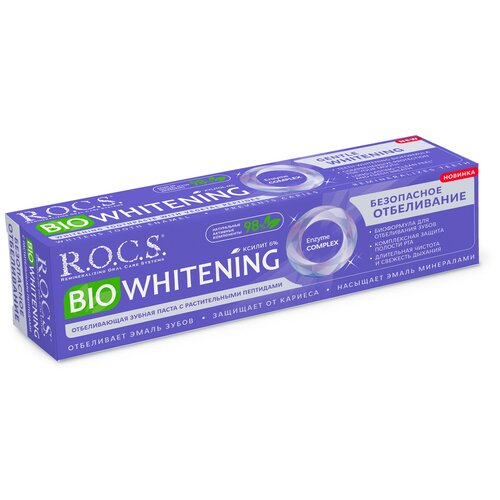 Зубная паста R.O.C.S. Biowhitening безопасное отбеливание, 75 мл