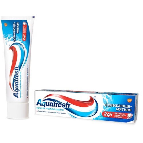 Зубная паста Aquafresh Тройная защита Освежающе-мятная, 100 мл, 150 г, 2 шт.