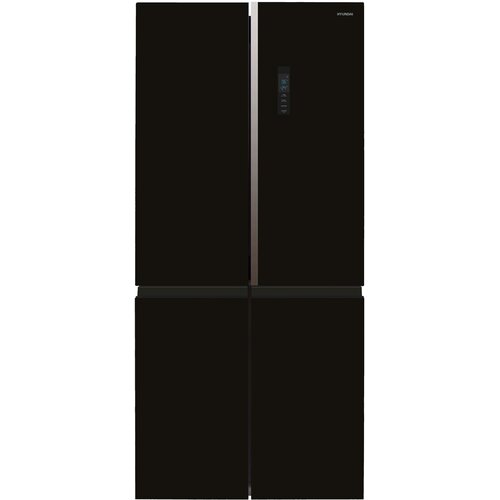 Холодильники Side by Side HYUNDAI Холодильник Hyundai CM5084FGBK 3-хкамерн. черное стекло (трехкамерный)
