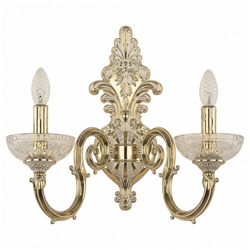 Настенный светильник Bohemia Ivele Crystal 7203B15/2/210 GW P Clear/M-1G, E14, 80 Вт, кол-во ламп: 2 шт.