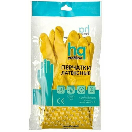 Перчатки латексные Hq Profiline сверхпрочные желтые размер 10 XL, 1503042