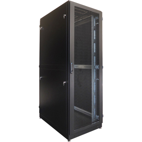 Шкаф Шкаф серверный напольный 42U (600 1200) дверь перфорированная, задние двойные перфорированные (ШТК-М-42.6.12-48АА)