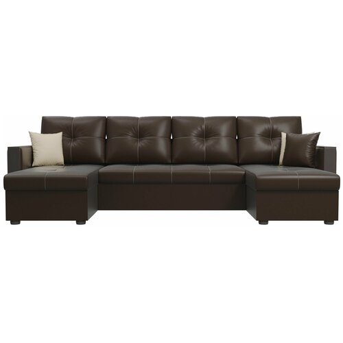 П-образный диван Валенсия, коричневый