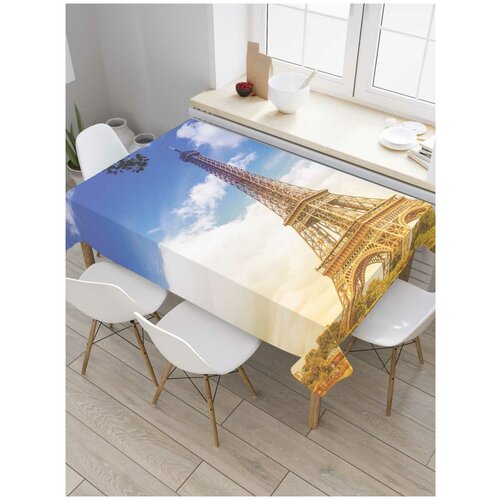 Скатерть прямоугольная JoyArty на кухонный стол "Франция согревает" из оксфорда, 120x145 см