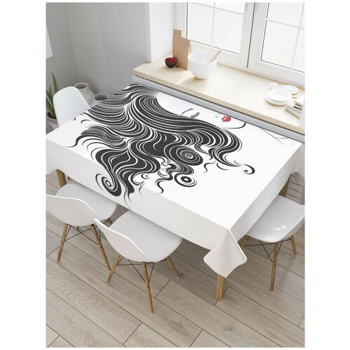 Скатерть прямоугольная JoyArty на кухонный стол "С длинными локонами" из оксфорда, 120x145 см