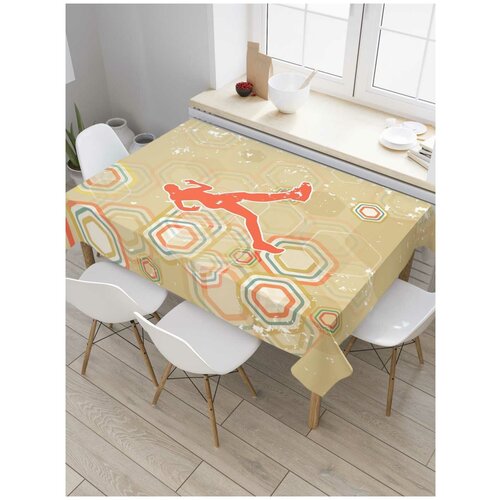 Скатерть прямоугольная JoyArty на кухонный стол "Спортивный смысл" из оксфорда, 120x145 см
