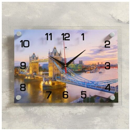 Рубин Часы настенные, серия: Город, "Тауэрский мост вечером", 25х35 микс
