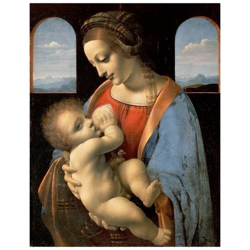 Репродукция на холсте Мадонна Литта (Madonna and Child) Леонардо да Винчи 50см. x 64см.