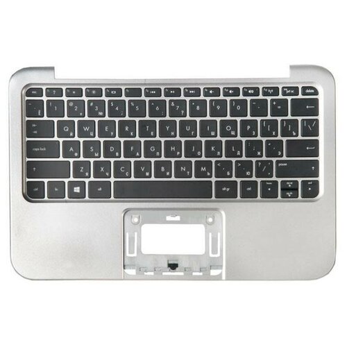 Клавиатура ZeepDeep для ноутбука HP Envy X2 с топкейсом, серебристая панель, черные кнопки