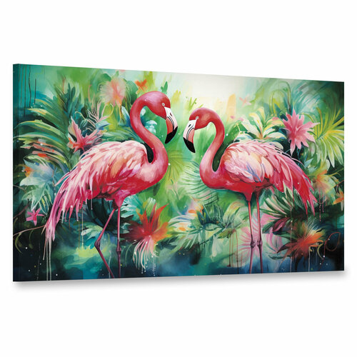 Интерьерная картина 100х60 "Волшебство фламинго"