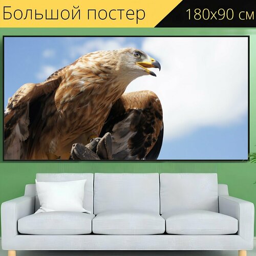 Большой постер "Золотой орел, животное, птица" 180 x 90 см. для интерьера
