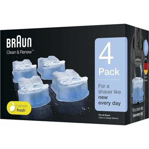 Катридж (4шт-комплект) для бритвы с очищающей жидкостью для Braun SmartCare и Clean&Charge 81387055