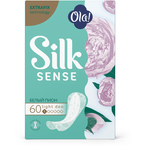 Ola! прокладки ежедневные Silk Sense Light Deo Белый пион, 1 капля, 60 шт.