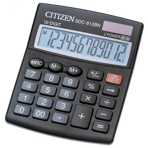 Калькулятор бухгалтерский CITIZEN SDC-812BN, черный
