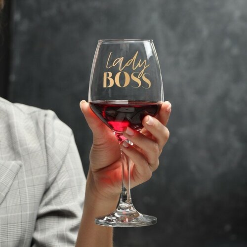 Дорого внимание Бокал для вина «Lady boss», 350 мл, тип нанесения рисунка: деколь