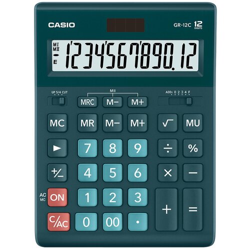 Калькулятор настольный CASIO GR-12С, темно-зеленый