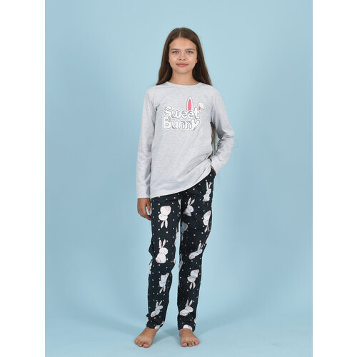 Пижама  LIDЭКО, размер 80/158, серый, розовый