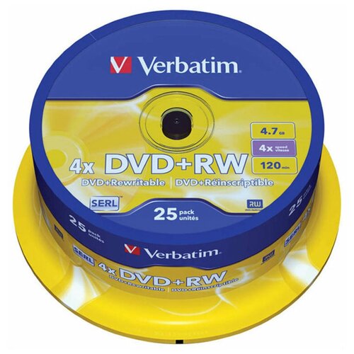Диск DVD+RWVerbatim4.7Gb 4x, 25 шт.