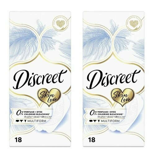 Discreet Прокладки ежедневные Skin Love Multiform, 18 штук в упаковке, 2 уп