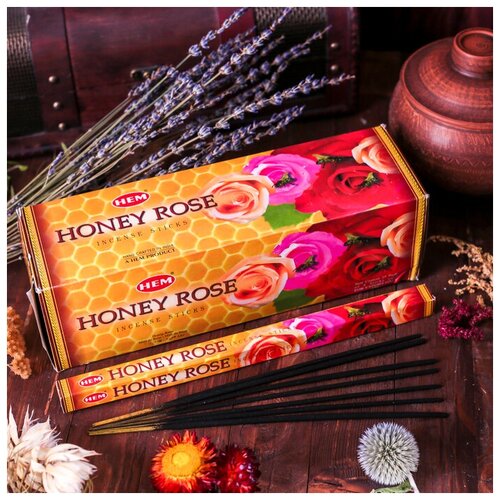 Благовония "HEM" 8 палочек угольные rose honey