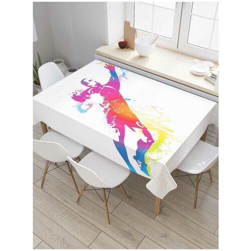 Скатерть прямоугольная JoyArty на кухонный стол "Волшебный вратарь" из оксфорда, 120x145 см