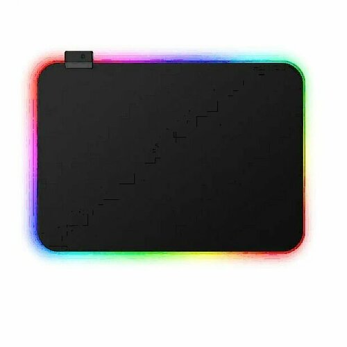 Коврик для мыши и клавиатуры с RGB подсветкой 350x250х3, logo, черный
