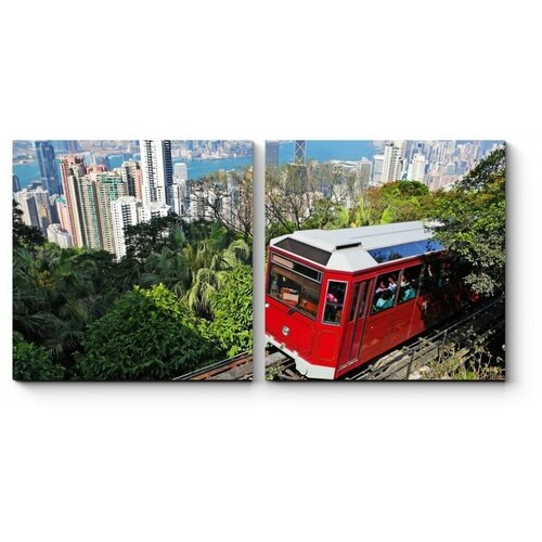 Модульная картина Прогулочный трамвайчик в Гонконге120x60