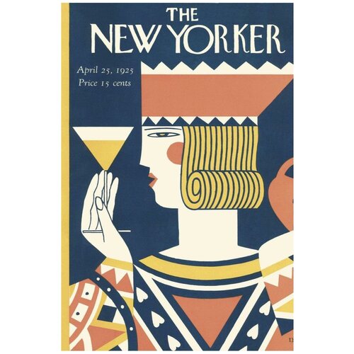 Постер / Плакат / Картина Обложки New Yorker - Бокал в руке 90х120 см в подарочном тубусе