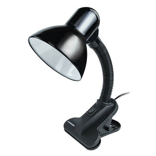 Настольная лампа-светильник SONNEN OU-108 на прищепке цоколь Е27 черный, 1 шт