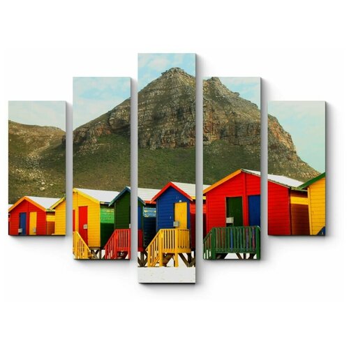 Модульная картина Яркие пляжные домики125x100