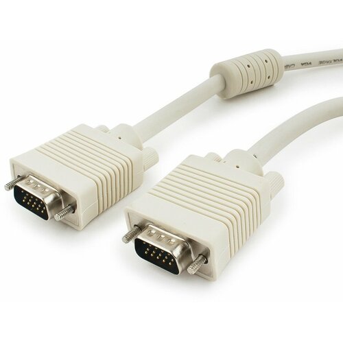 Кабель Gembird VGA (m) - VGA (m) (CC-PPVGA-15M), 15 м, 1 шт., белый