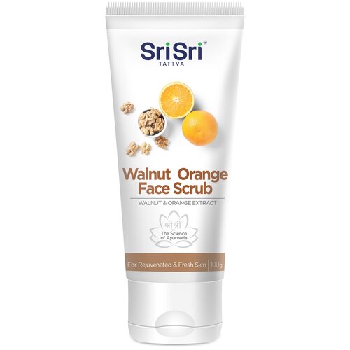 Sri Sri Tattva скраб для лица Walnut Orange Face Scrub с грецким орехом и апельсином, 100 мл, 100 г