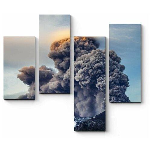 Модульная картина Извержение вулкана горы Онтаке 74x69