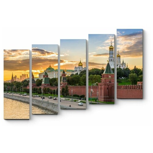 Модульная картина Закат в самом сердце Москвы 110x77