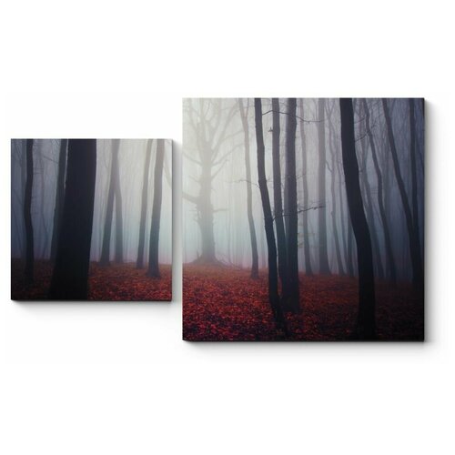 Модульная картина Осенний лес туманным утром 50x30