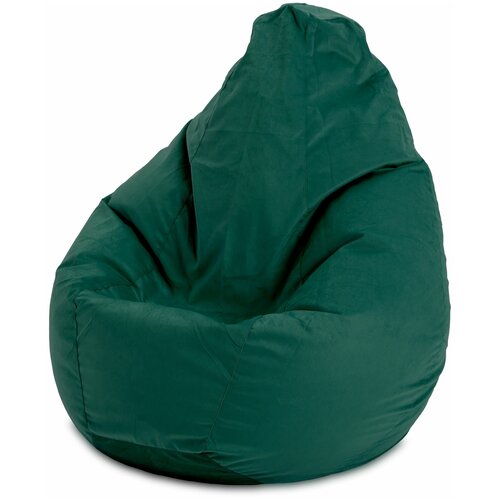 Кресло-мешок "Груша", XL (125x85), велюр, Зелёный