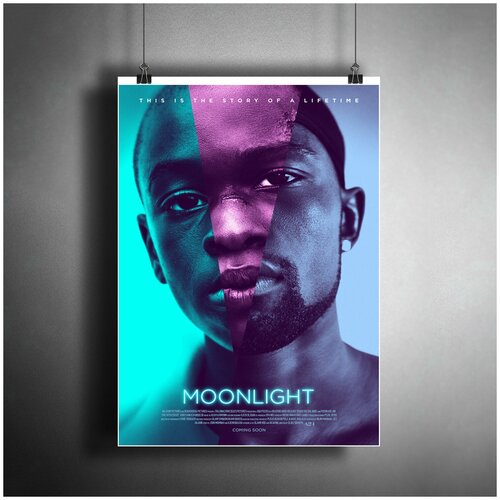 Постер плакат для интерьера "Фильм: Лунный свет (Moonlight). Актёр Махершала Али" / Декор дома, офиса, комнаты, квартиры A3 (297 x 420 мм)