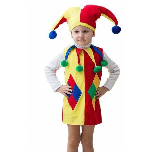 Карнавальный костюм «Арлекин», шапка, безрукавка, 3-5 лет, рост 104-116 см