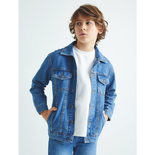 Джинсовая куртка KOTON, размер 7-8 лет, синий