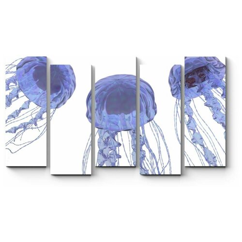 Модульная картина Пара голубоватых медуз110x64