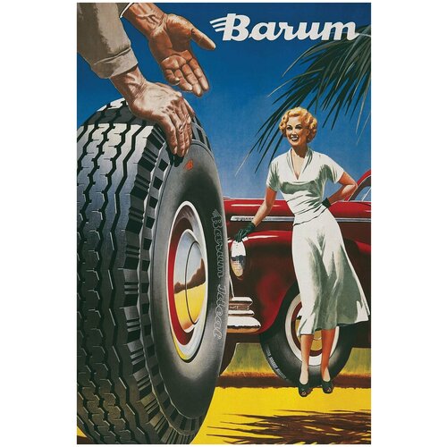 Постер / Плакат / Картина Автомобили - Автомобиль и шины Barum 60х90 см в подарочном тубусе