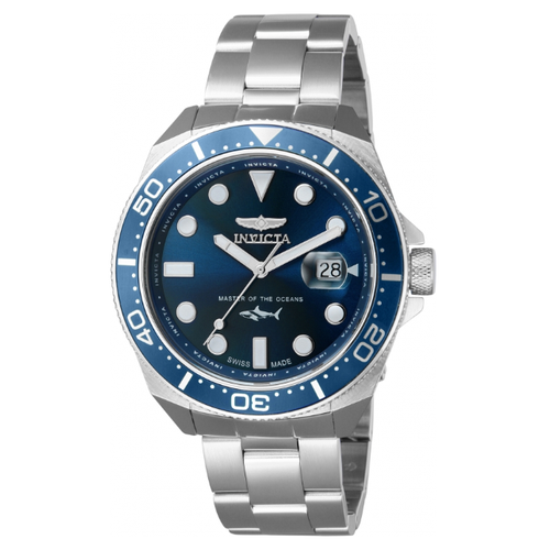 Наручные часы INVICTA мужские кварцевые Швейцарские Pro Diver Swiss Made 39865, серебряный