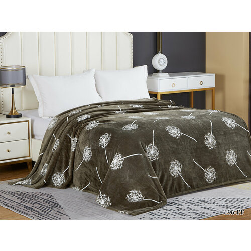 Плед 180х200 двуспальный Cleo California, покрывало на кровать и диван, пушистый с рисунком, велсофт