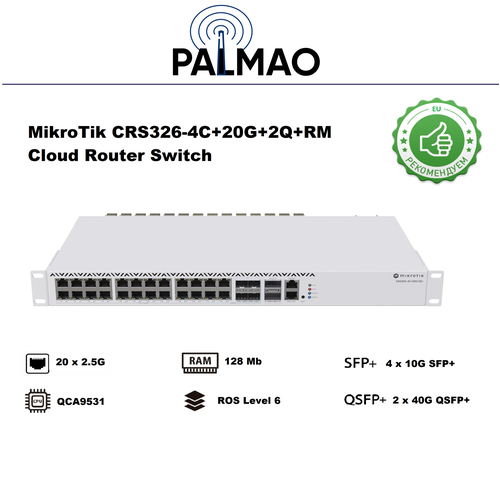 Коммутатор Mikrotik CRS326-4C+20G+2Q+RM