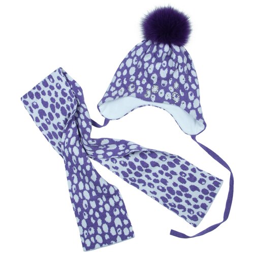 Шапка Aviva, размер XS, фиолетовый, белый