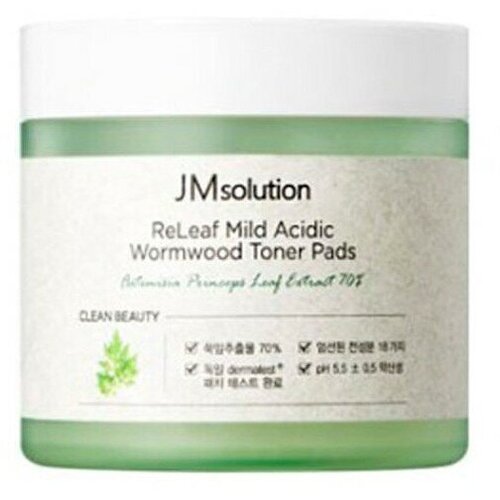 Тонер диски пэды RELEAF MILD ACIDIC WORMWOOD JM solution для ухода за лицом Корея