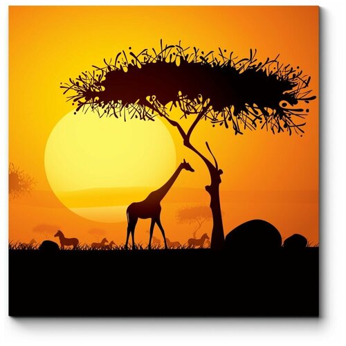 Модульная картина Великолепный африканский закат 30x30