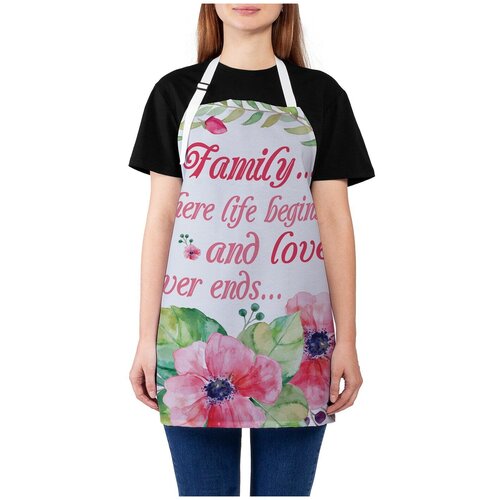 Фартук женский JoyArty для готовки "Любовь к семье", универсальный размер