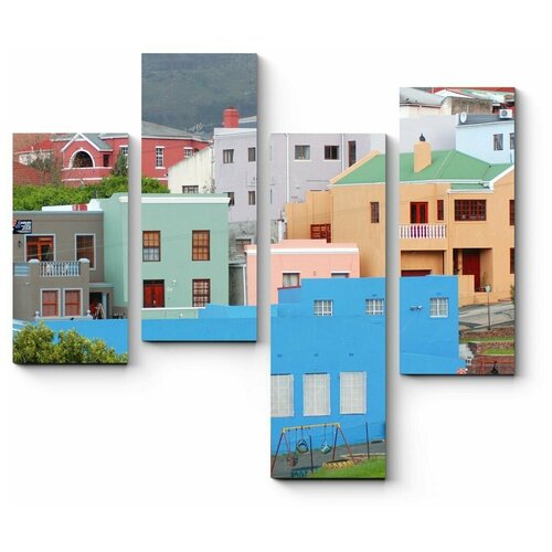 Модульная картина Дома района Бо-Каап, Кейптаун134x126